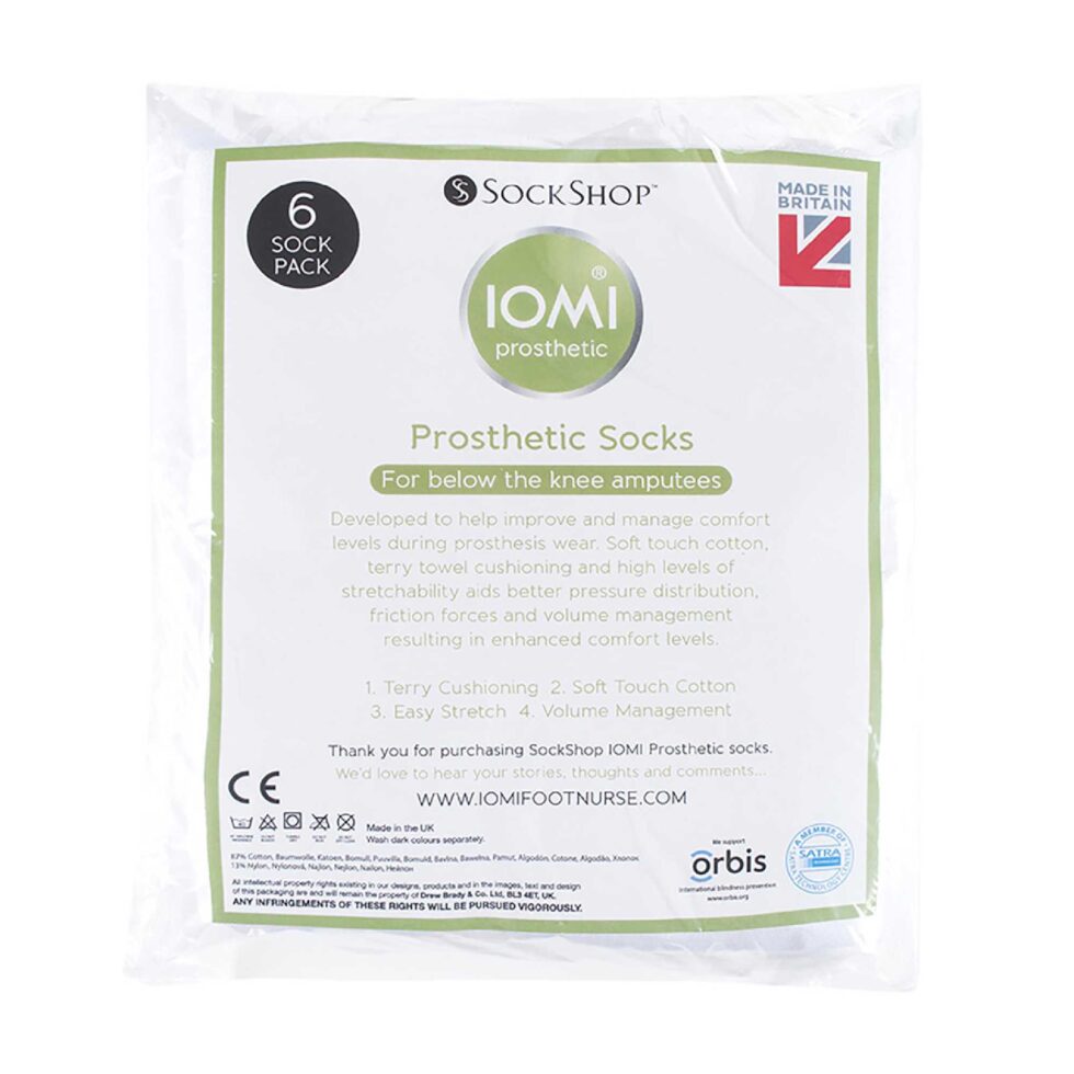 SockShop IOMI - 6 Prosthetic Socks for below the knee amputees - 35cm ...