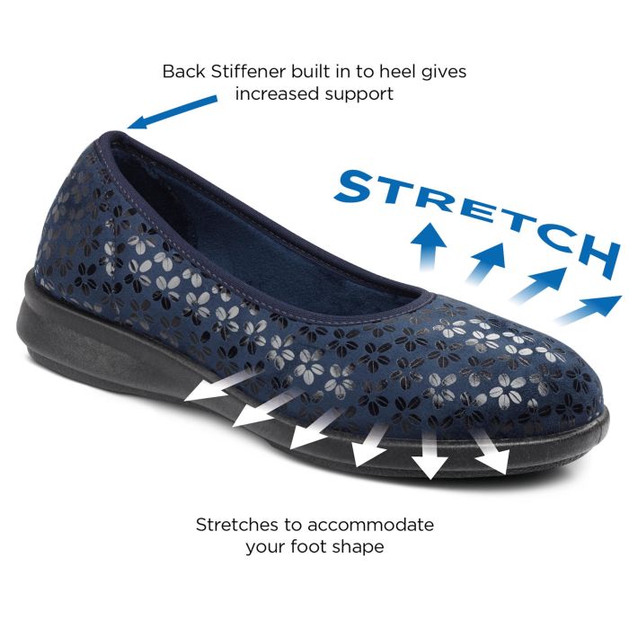 Virginia 6V- Wide Fit Stretch Fabric Slip-On House Shoes by DB Shoes ...